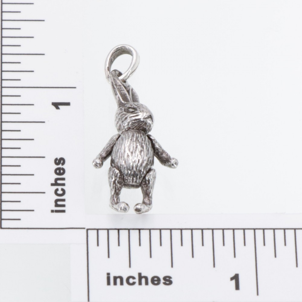 Moveable Rabbit Pendant Charm Arms, Legs & Head move in pure Sterling ...