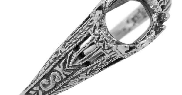 Semi Mount Antique Style Solitaire Filigree Ring Sterling Silver - FR ...