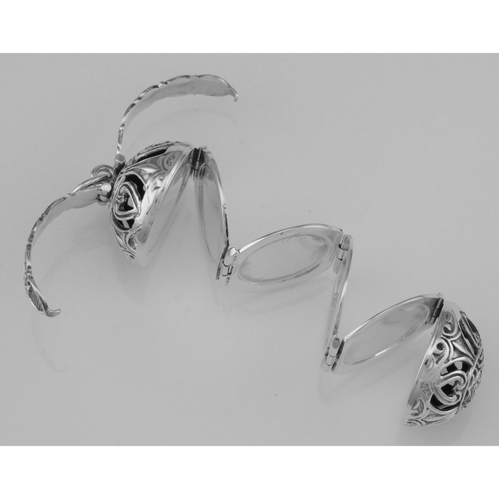 Victorian Style 6 Photo Ball Locket Pendant In Fine Sterling Silver ...