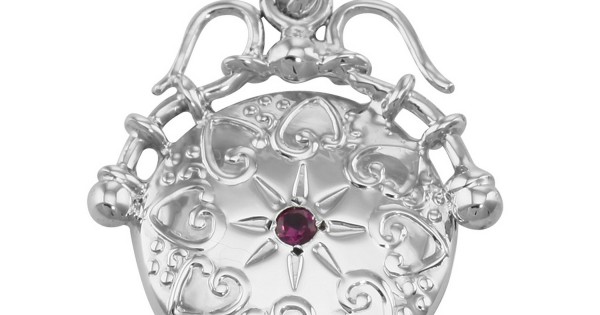 Unique Victorian Style Round Sterling Silver Fob Locket Pendant - HP-508
