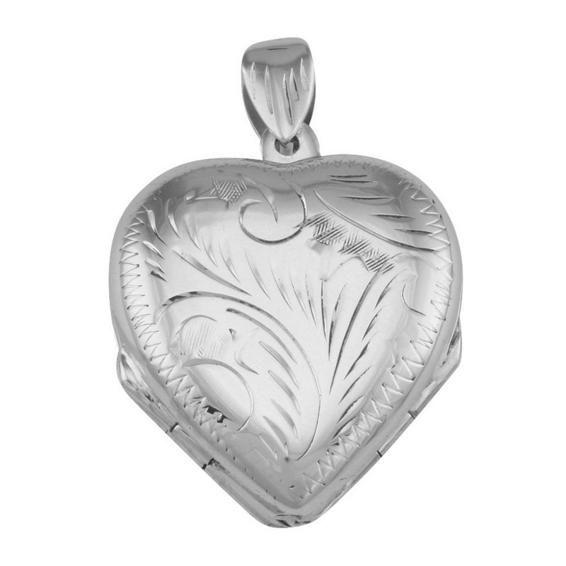 Beautiful Sterling Silver Heart Locket Pendant - 4 Photo Large Clover ...