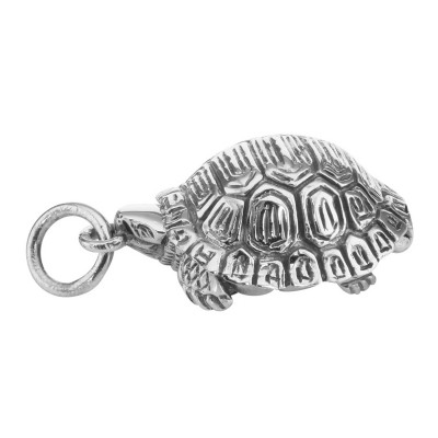 Small Turtle Sterling Silver Locket Box Pendant Tortoise - HP-9073