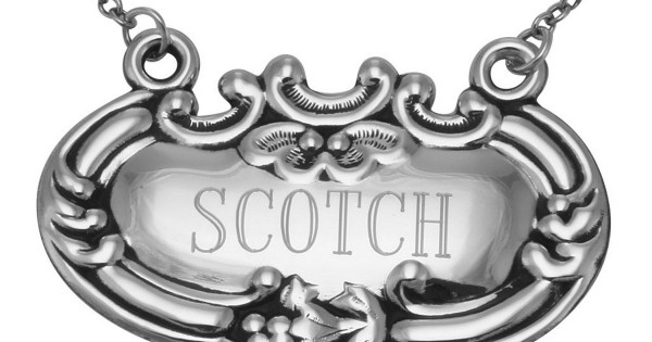 Scotch Liquor Decanter Label / Tag - Sterling Silver - LL-402