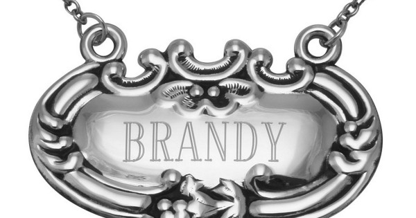 Brandy Liquor Decanter Label / Tag - Sterling Silver - LL-407